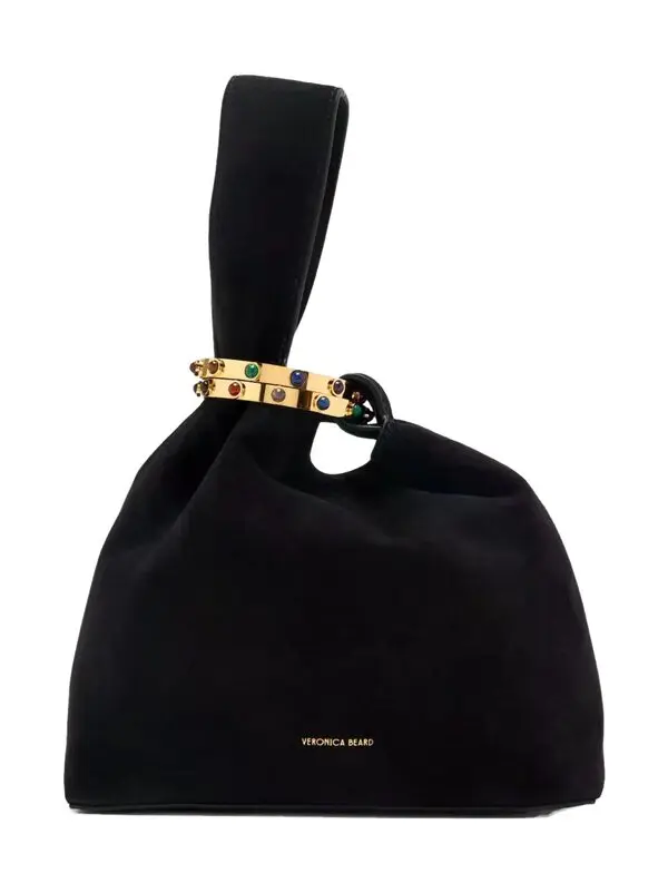 Veronica Beard Embellished Suede Tote Bag - Black