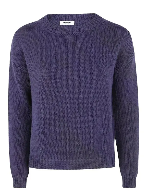 BASE Crew-neck Knit Jumper - Blue