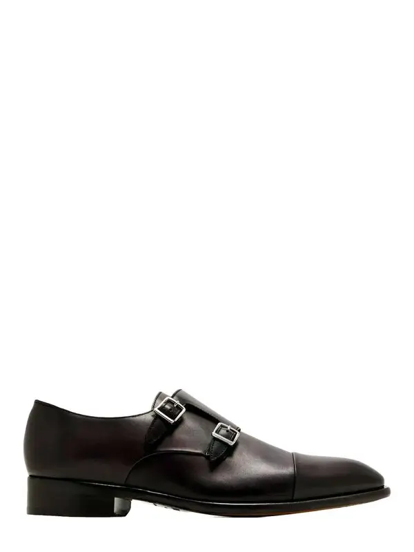 DOUCAL'S Leather Monk Shoes - Brown