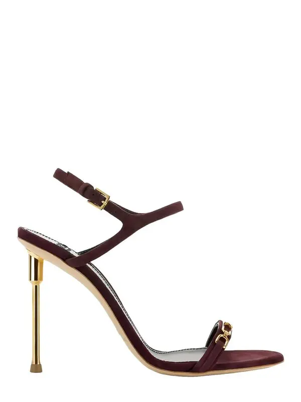 Elisabetta Franchi Logo-plaque Heeled Sandals - Red
