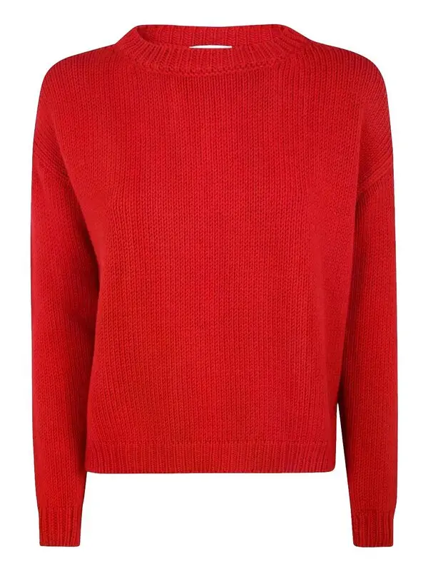 BASE Round-neck Knit Jumper - Red