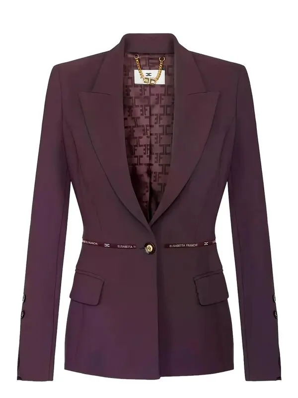 Elisabetta Franchi Logo Ribbon Crêpe Jacket - Red