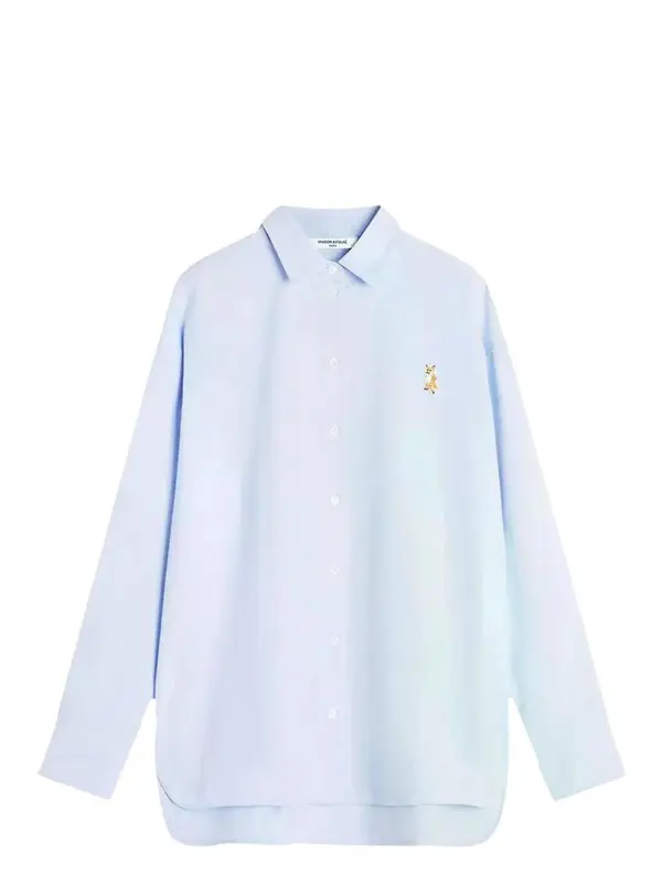 Maison Kitsuné Lady Fox Embroidered Shirt - Blue