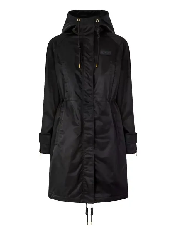 Pinko Delma Hooded Drawstring Coat - Black