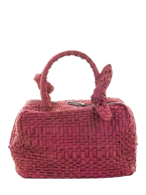 Maria La Rosa Woven-texture Bow-detail Tote Bag - Red