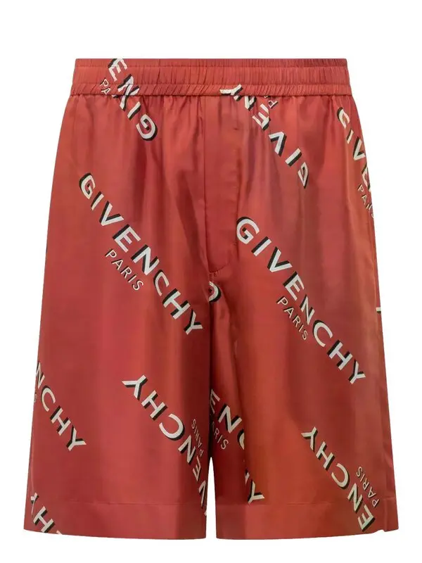 Givenchy Logo-print Silk Shorts - Red