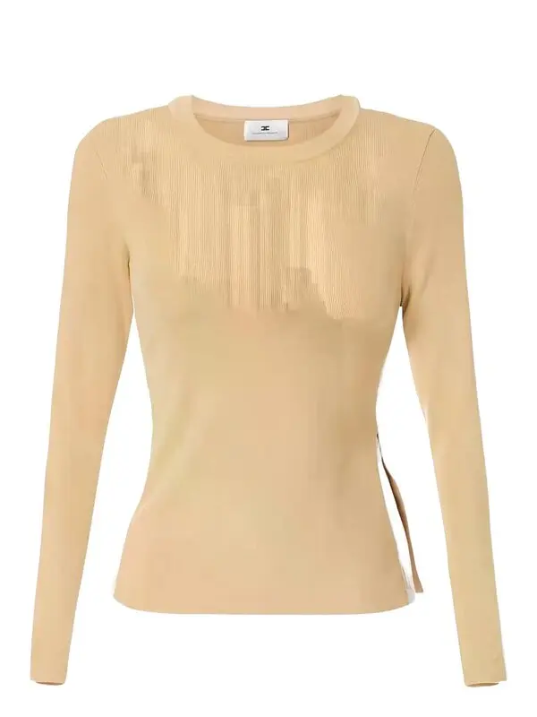 Elisabetta Franchi Striped Knitted Top - Neutrals