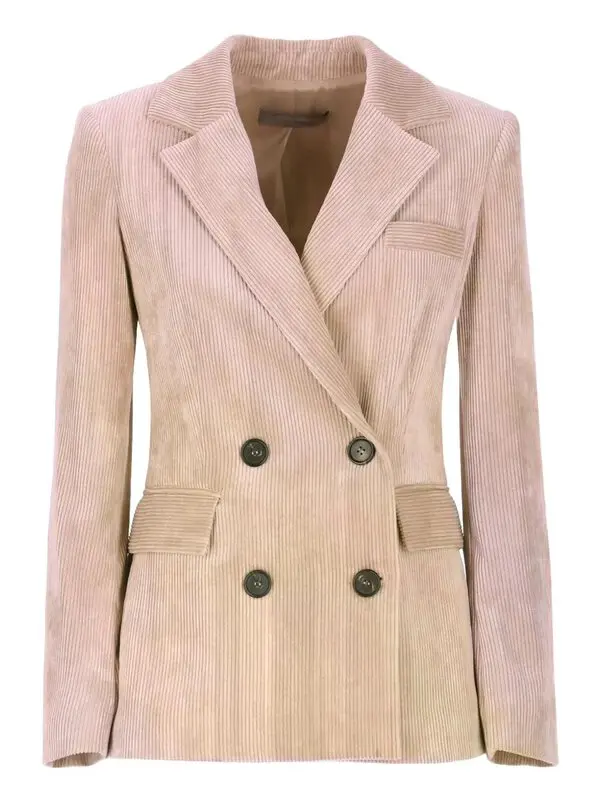 D.exterior Corduroy Double-breasted Blazer - Neutrals