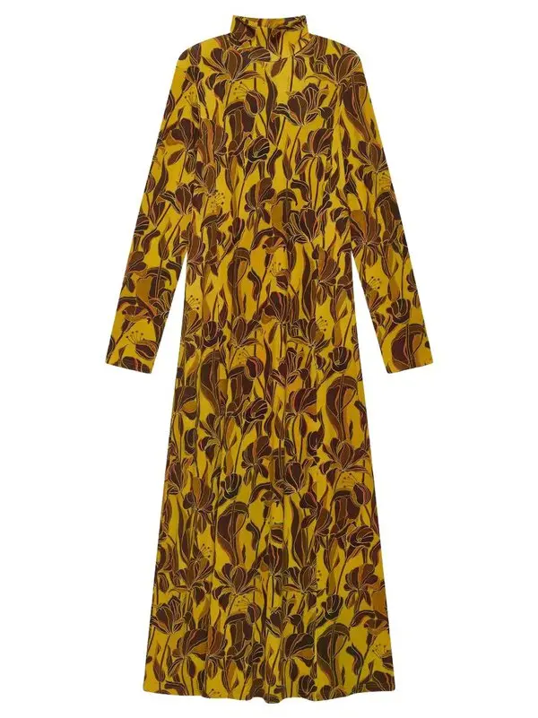 Malìparmi Lily's Ballet Floral High-neck Midi Dress - Yellow