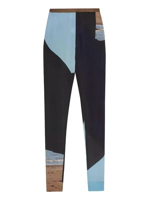 Issey Miyake Colourblock Printed Trousers - Black