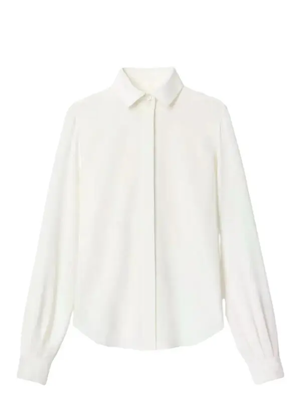 Lafayette 148 New York Organic Silk Blend Button-down Blouse - White
