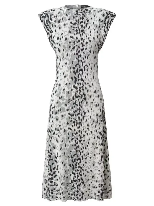Karl Lagerfeld Leopard-print Midi Dress - White