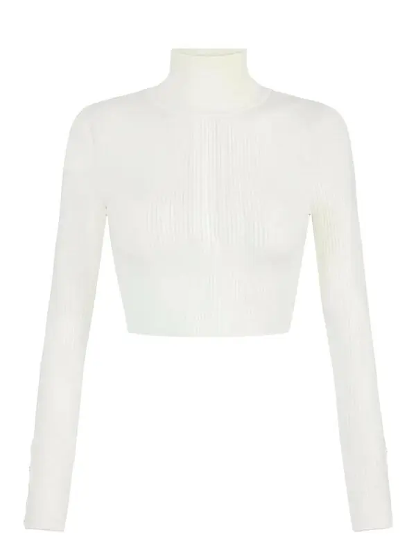 Elisabetta Franchi Ribbed Buttoned Sweater - White