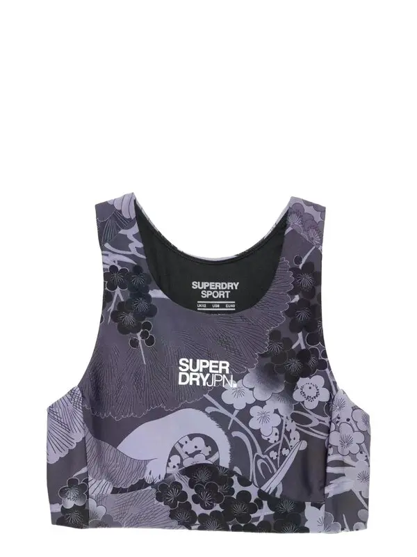 Superdry Floral-print Sports Bra - Grey