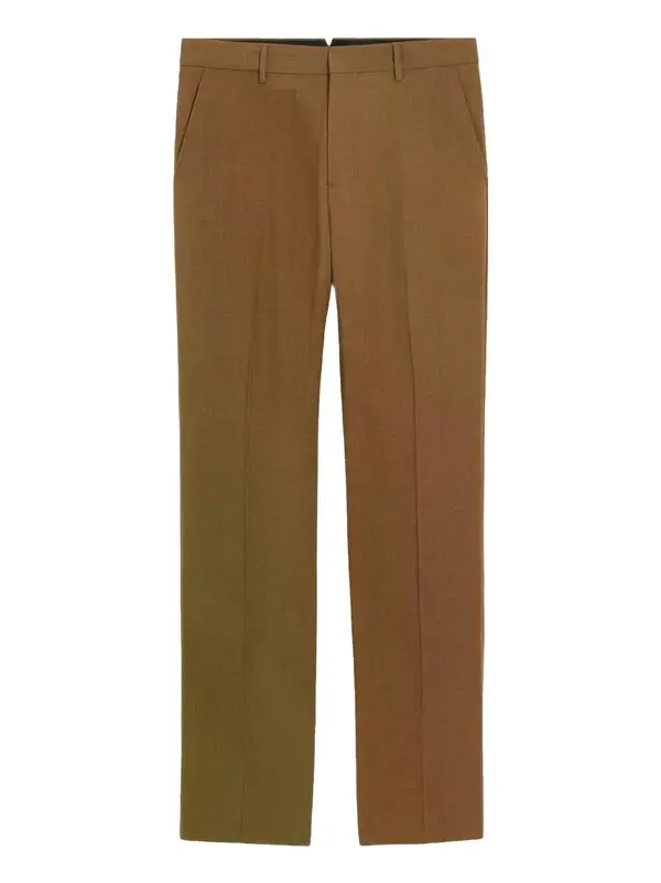 Ami Straight-leg Wool Trousers - Brown