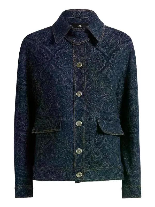 Etro Paisley-pattern Denim Jacket - Blue