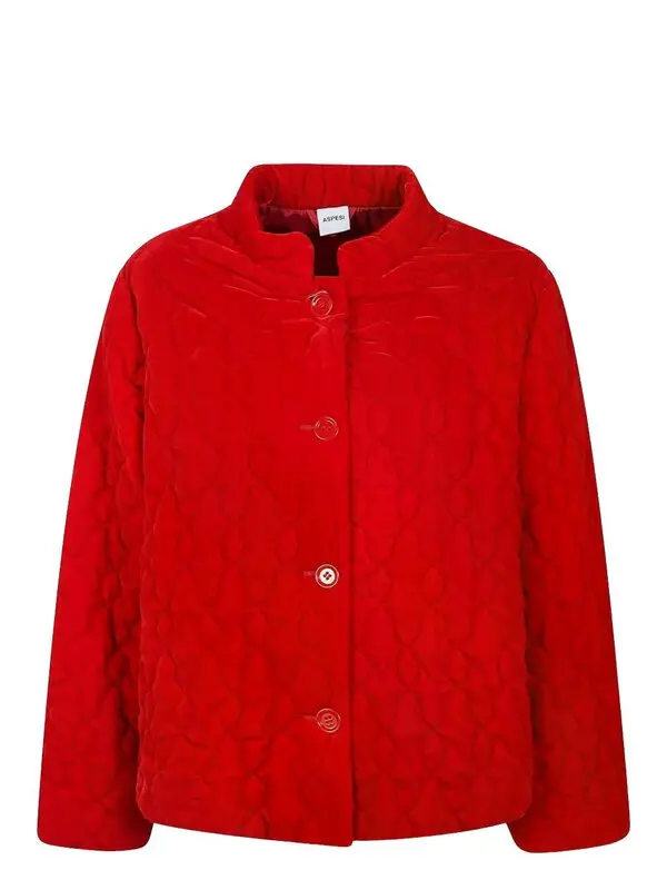 Aspesi Quilted Buttoned Jacket - Red
