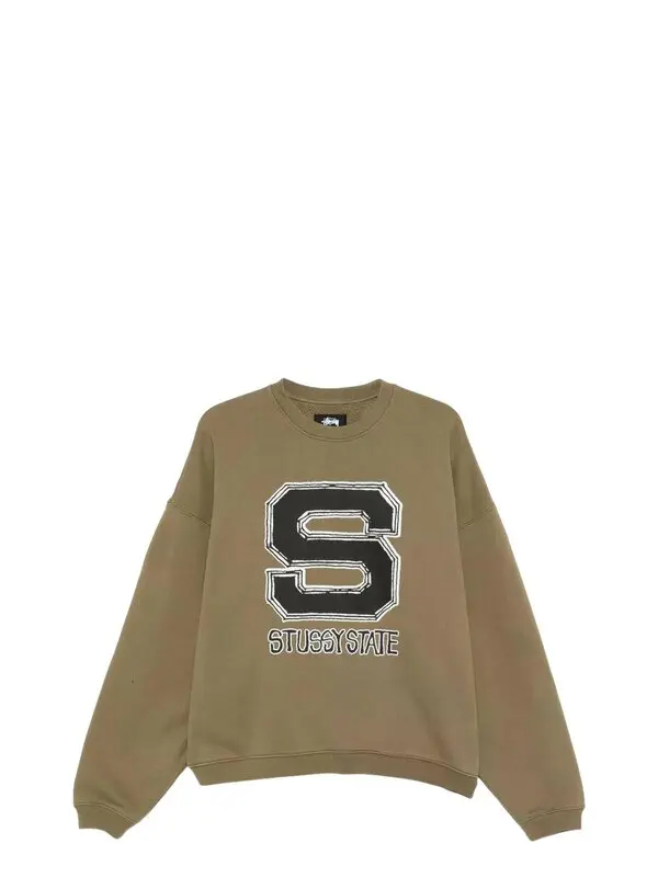 StÜssy Logo-print Crewneck Sweatshirt - Green