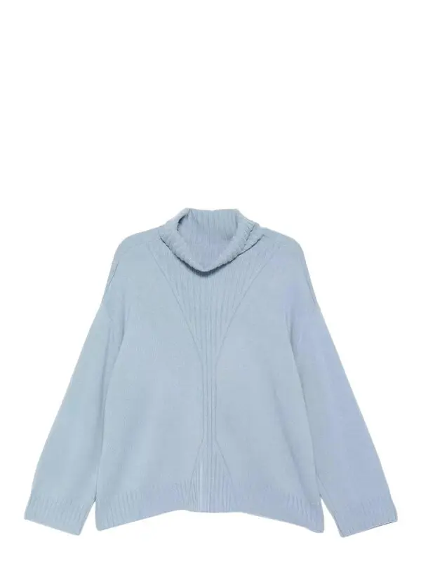 Eric Bompard Ribbed Turtleneck Sweater - Blue