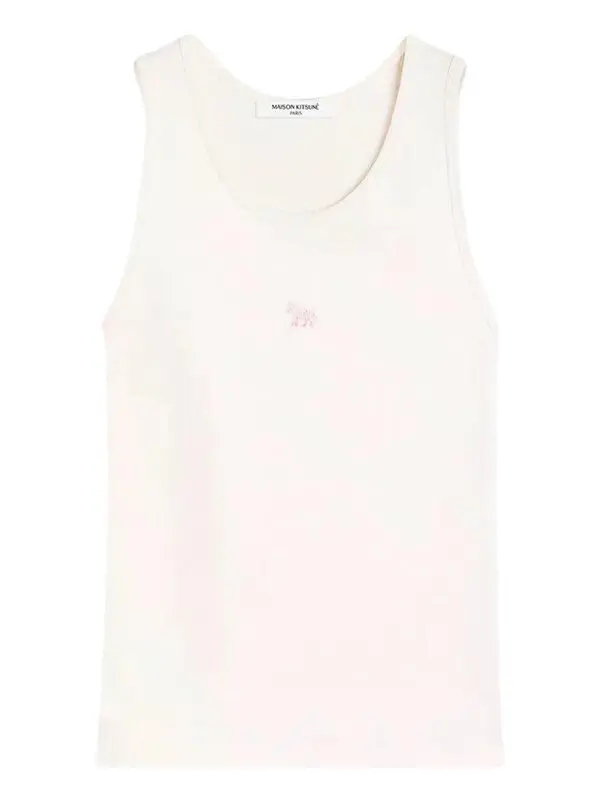 Maison Kitsuné Baby Fox-embroidered Ribbed Tank Top - Pink