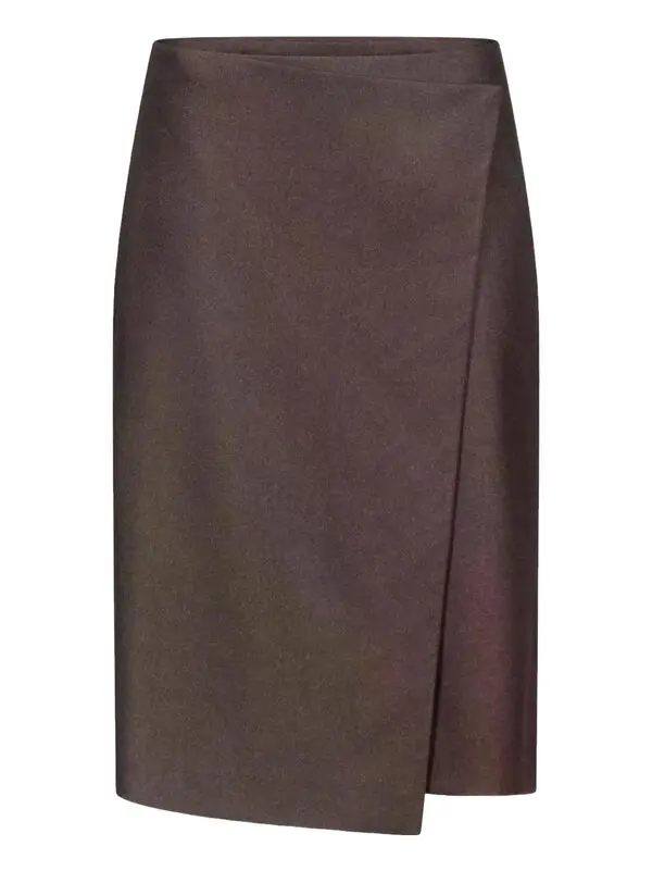 LOULOU Jil Wrap Midi Skirt - Brown