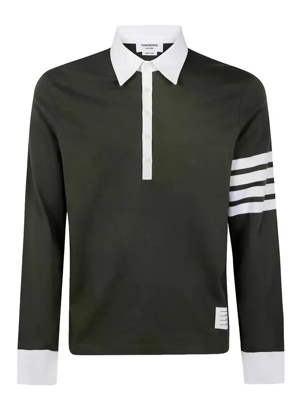 Thom Browne Four-bar Long-sleeve T-shirt - Green