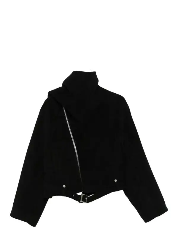 Rick Owens Cropped Flight Biker Jacket - Black