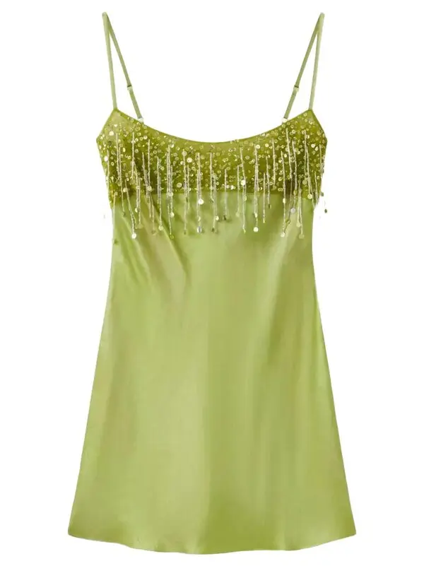 ASTA RESORT Yasmin Hand-beaded Mini Dress - Green
