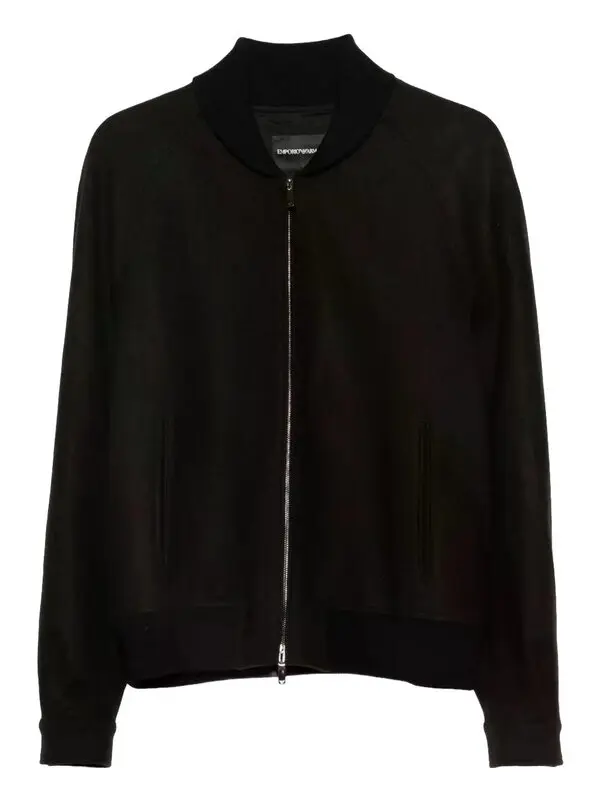 Emporio Armani Zip-up Pocketed Bomber Jacket - Black