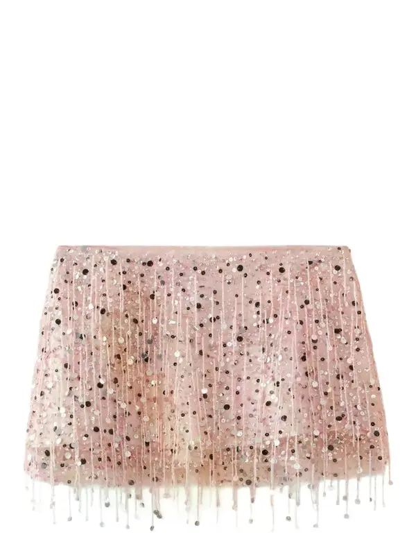 ASTA RESORT Yasmin Beaded Mini Skirt - Pink