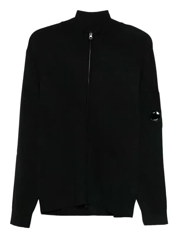 C.P. COMPANY Zip-up Knit Cardigan - Black