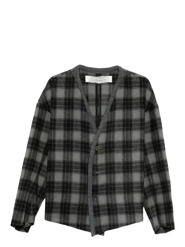 INDIVIDUAL SENTIMENTS Plaid-pattern Cardigan - Grey