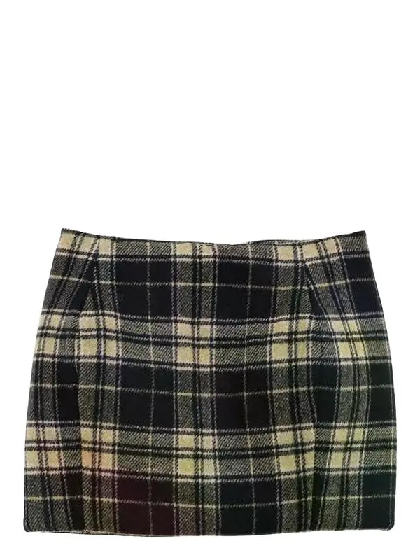 DURAN LANTINK Plaid Panelled Mini Skirt - Black