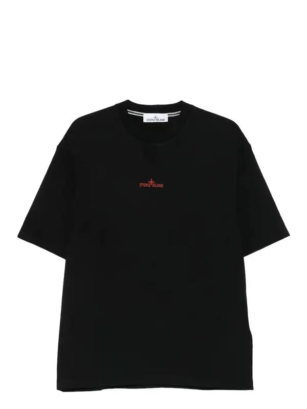 Stone Island Logo-embroidered T-shirt - Black
