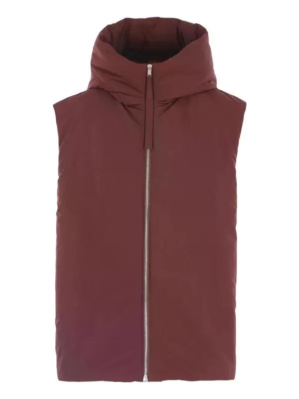 JIL SANDER Hooded Zip-up Gilet - Brown