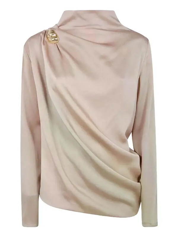Fabiana Filippi Draped Embellishment Shirt - Neutrals