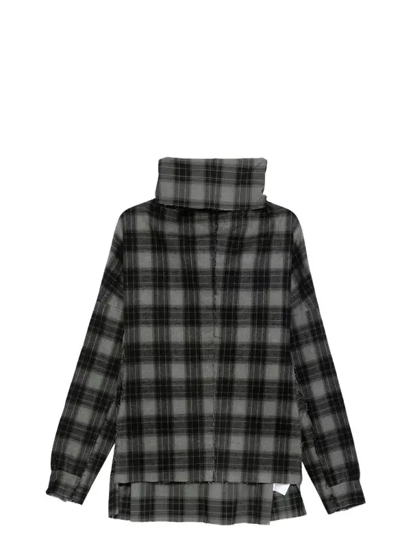 INDIVIDUAL SENTIMENTS Roll-neck Plaid Sweatshirt - Black