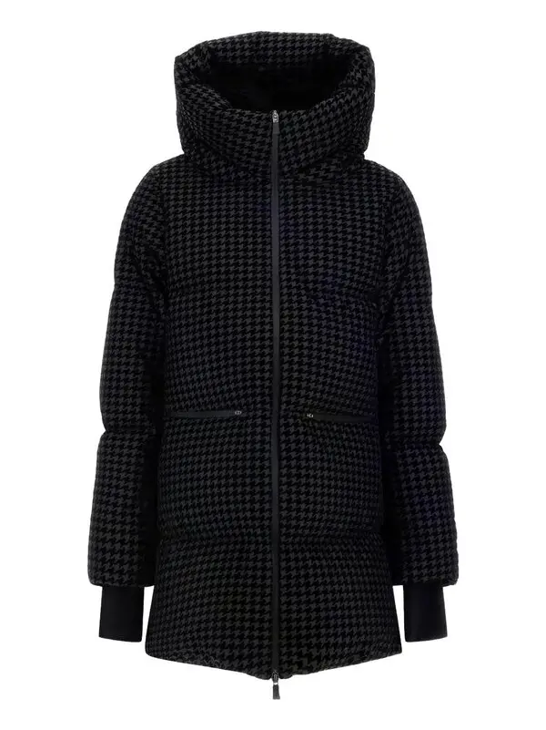 Herno Houndstooth Quilted Jacket - Black