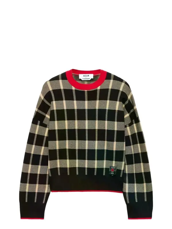 MSGM Check Sweatshirt - Black