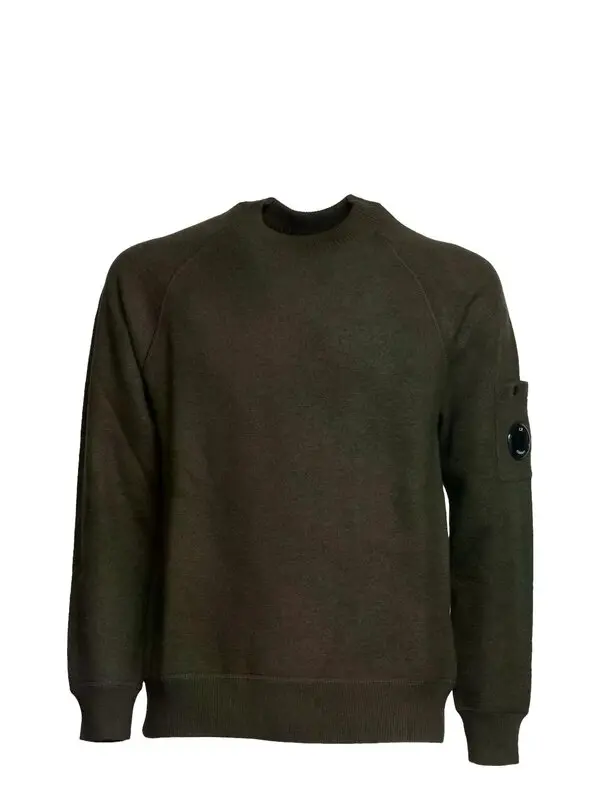 C.P. COMPANY Felted Crew-neck Sweatshirt - Green