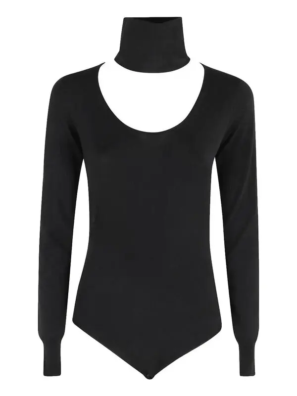 Erika Cavallini Diva Cut-out Roll-neck Bodysuit - Black