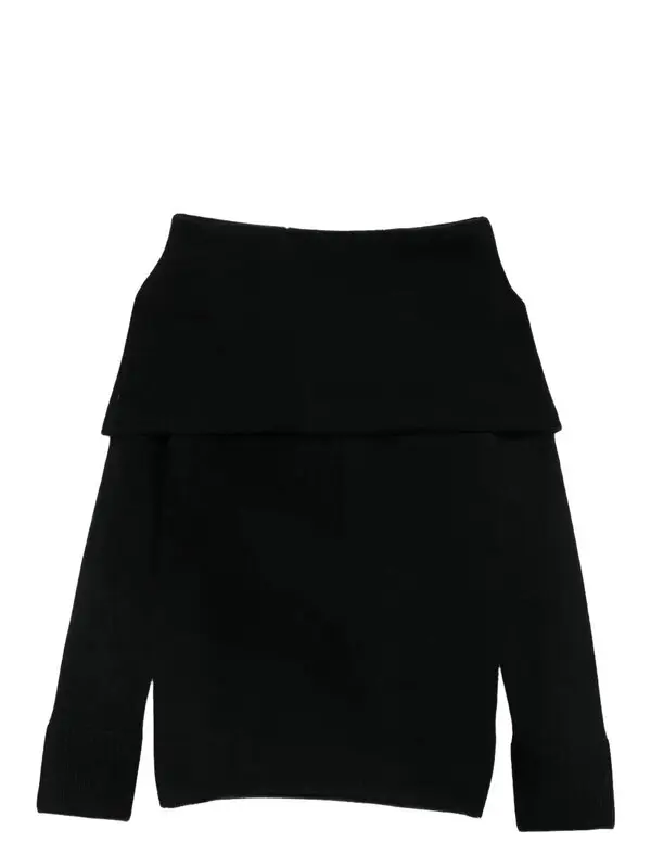GRAN SASSO Off-shoulder Cashmere Sweater - Black