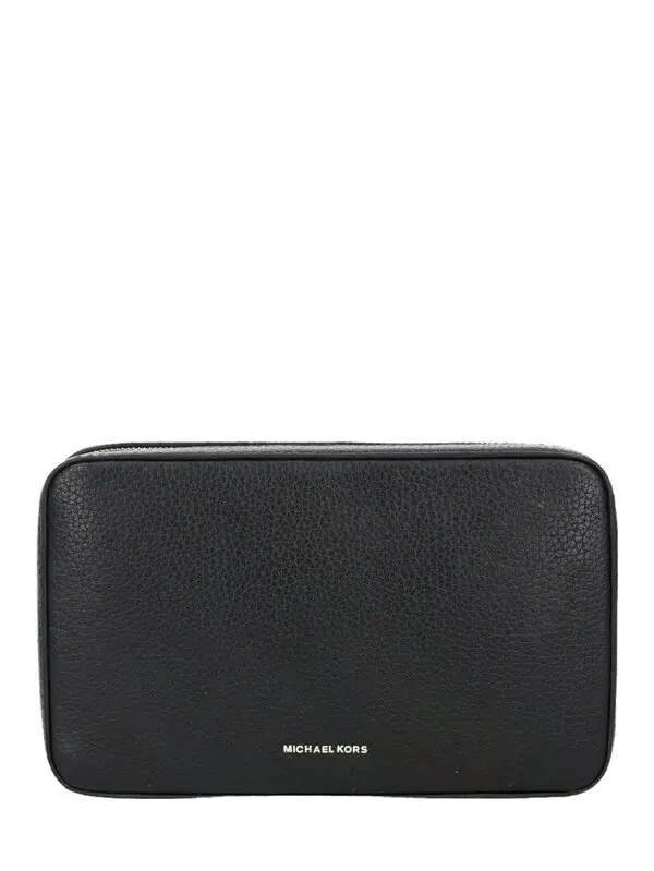 Michael Kors Grained Texture Zip Makeup Bag - Black