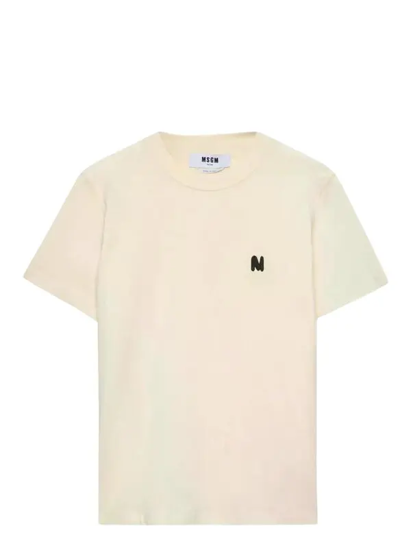 MSGM Logo-print T-shirt - Neutrals