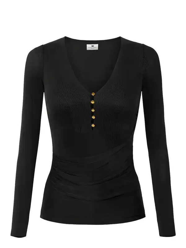 Elisabetta Franchi V-neck Blouse - Black