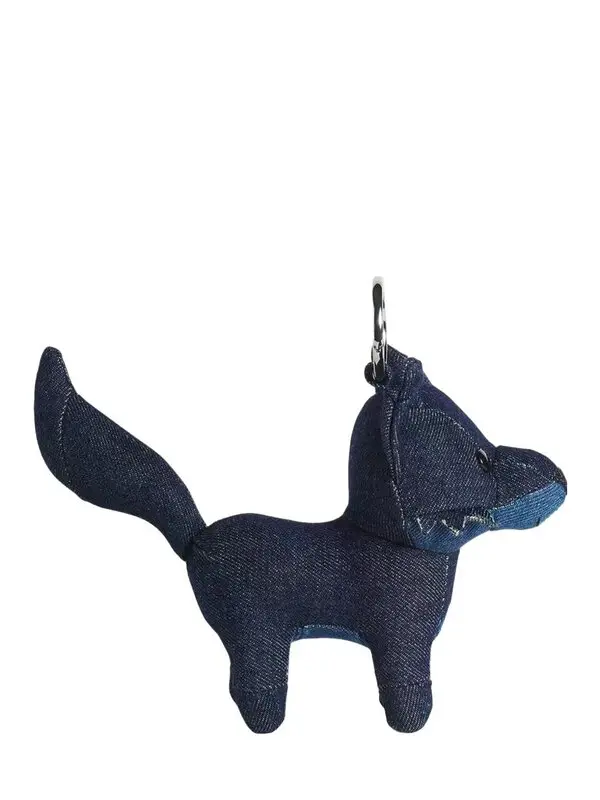 Maison Kitsuné Fox Denim Bag Charm - Black