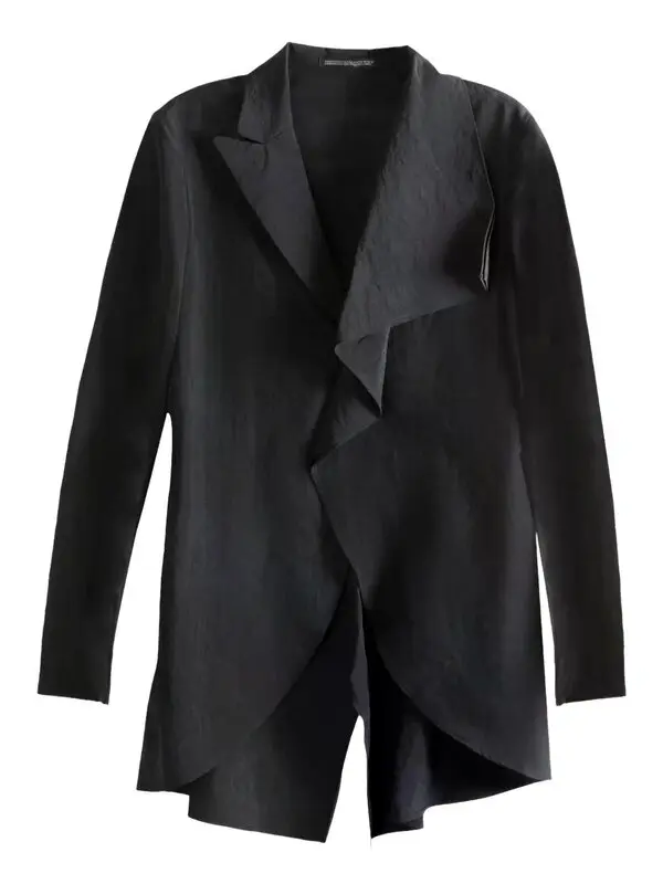 Yohji Yamamoto Ruffled-detail Jacket - Black