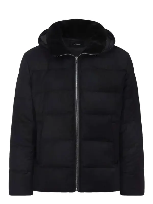 YVES SALOMON Hooded Padded Coat - Blue