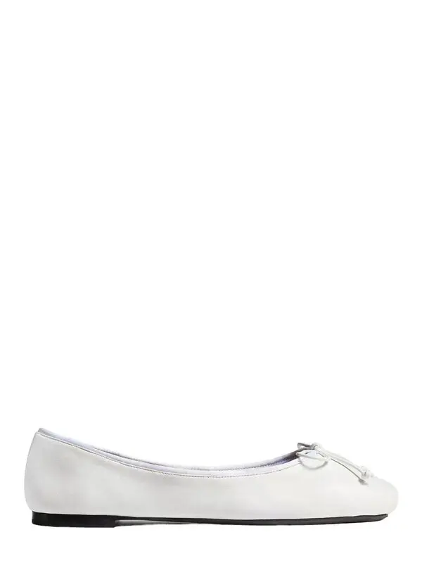 Khaite Leather Bow Ballerina - White