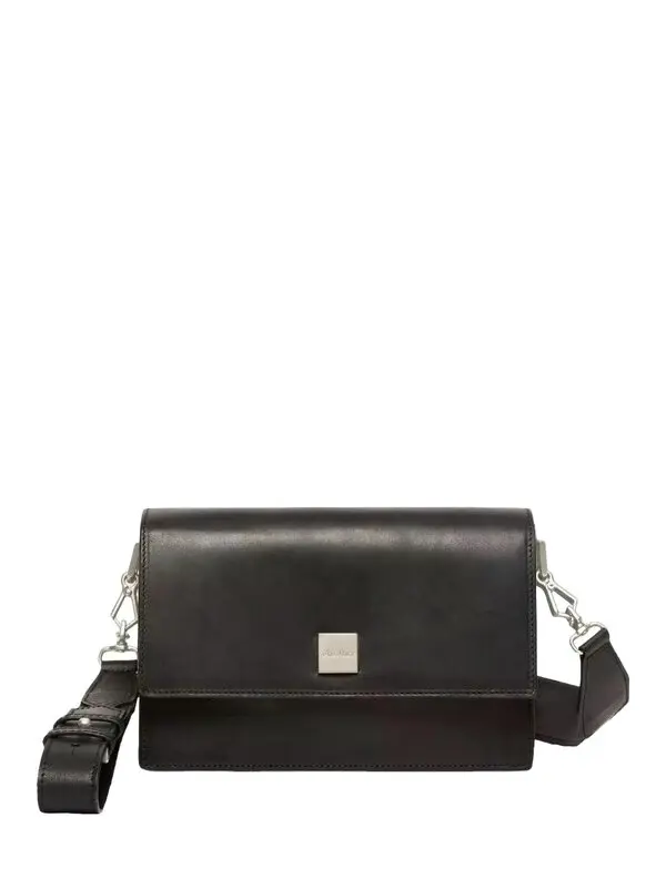 Max Mara Bianca Roughs Leather Shoulder Bag - 003 Black